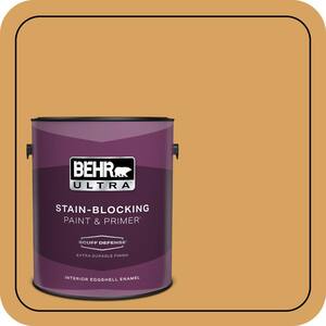 BEHR PREMIUM PLUS 8 oz. #MQ4-10 Amber Brew Semi-Gloss Interior/Exterior ...