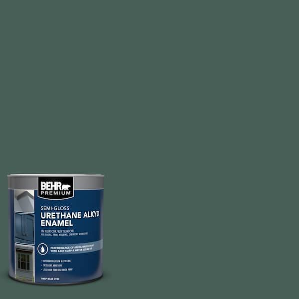BEHR PREMIUM 1 qt. #M440-7 Rainforest Semi-Gloss Enamel Urethane Alkyd ...