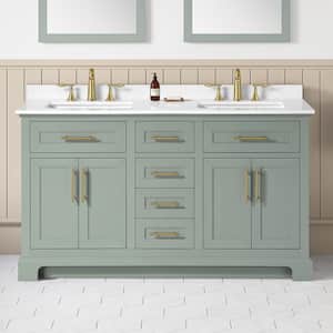 Home Decorators Collection Doveton 60 in. Double Sink Freestanding ...
