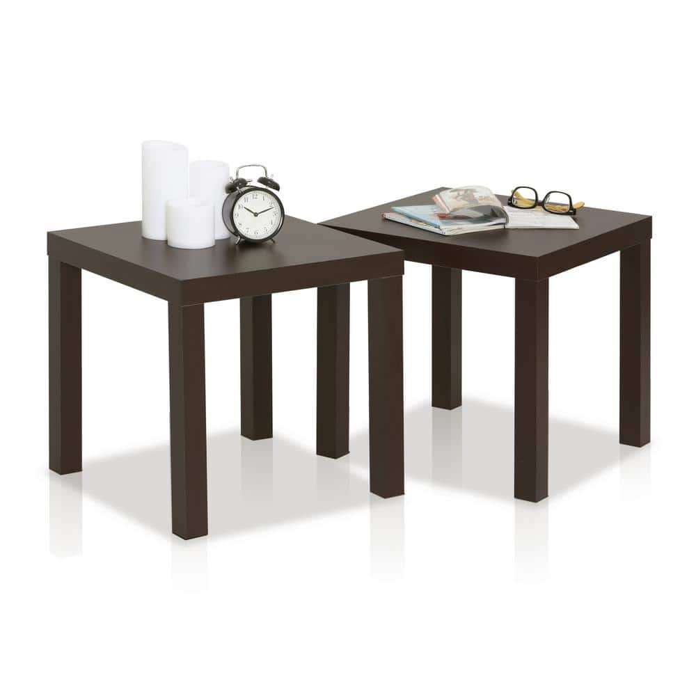 Furinno Classic Espresso End Table (Set of 2) 2FRN001EX - The Home Depot