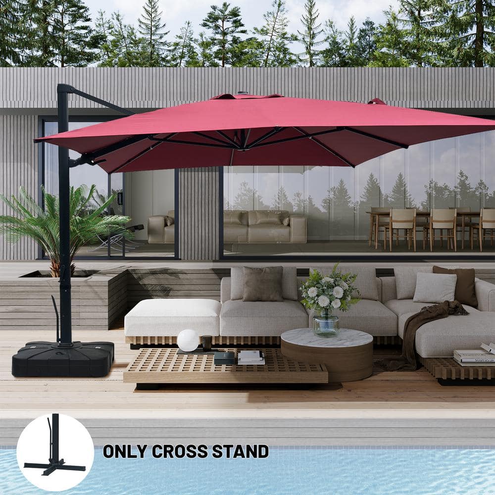 Boyel Living 10x10 ft. 360°Rotation Square Outdoor Cantilever Patio ...