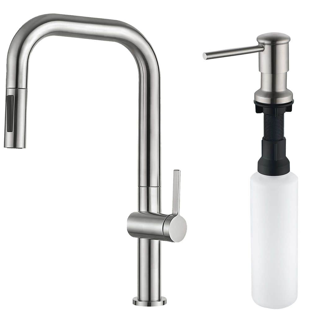 ruiling 18 in. Single Handle Pull Down Sprayer Kitchen Faucet with 360 ...