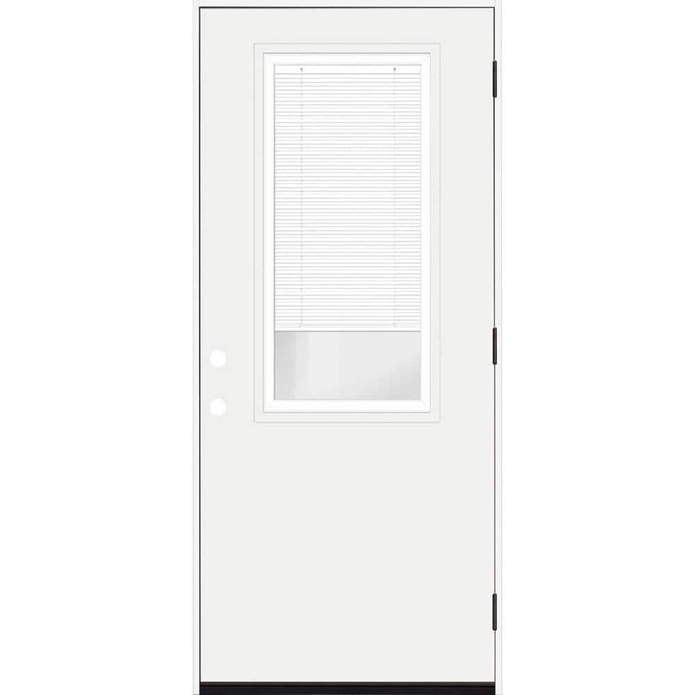 Steves & Sons Legacy 36 in. x 80 in. LHOS 2/3 Clear Glass Micro-Blind ...