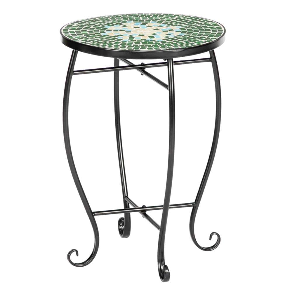 Karl home Metal and Ceramic Tile Mosaic Patio Bistro Table 841996346341 ...