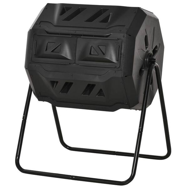 TUYOHW Dual Rotating Tumbling Composter-43 Gal. Outdoor Compost Bin for ...