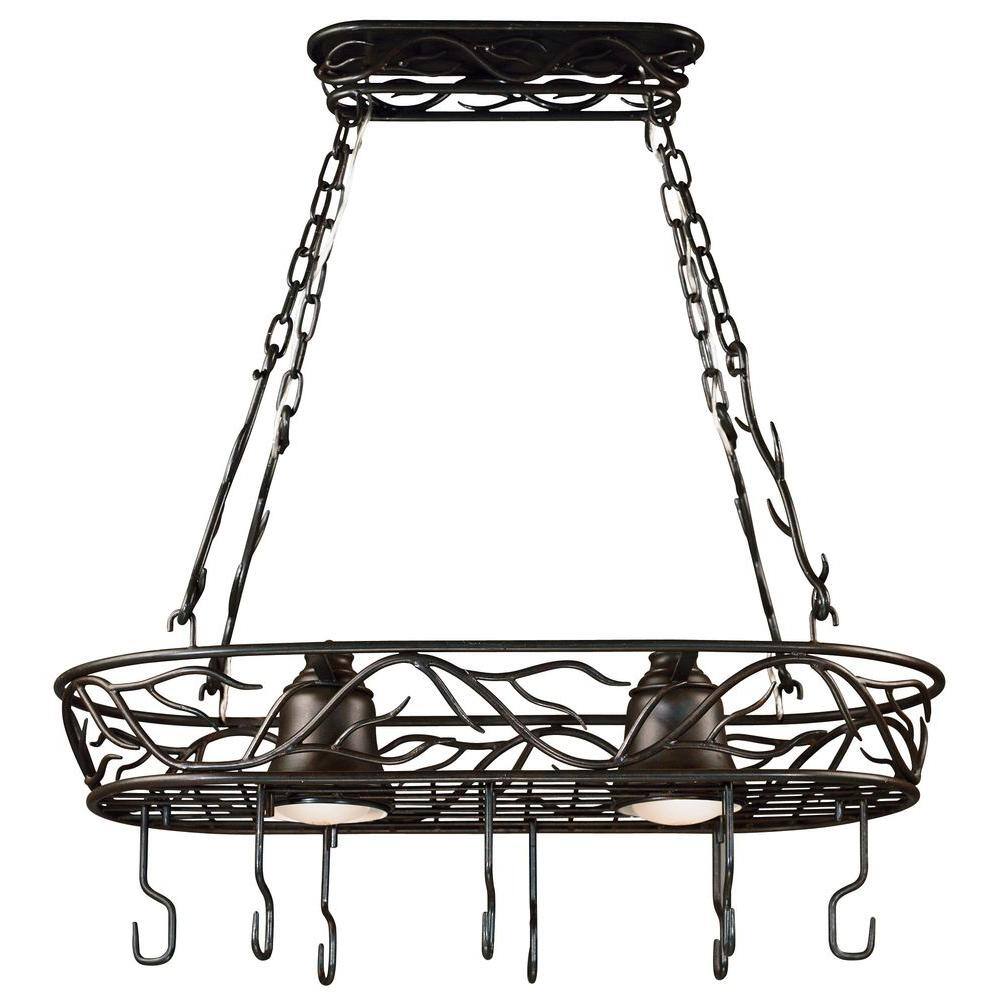 Kenroy Home Twigs 58 in. 2-Light Bronze Pot Rack 90308BRZ