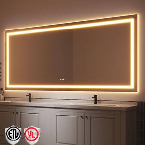 ORGANNICE 96 in. W x 48 in. H Rectangular Frameless LED Light Anti-Fog ...