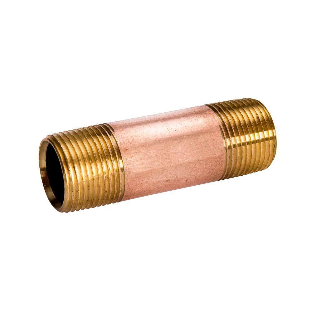 Southland 3/4 in. x 4 in. Brass Threaded Nipple 464-040HC - The Home Depot