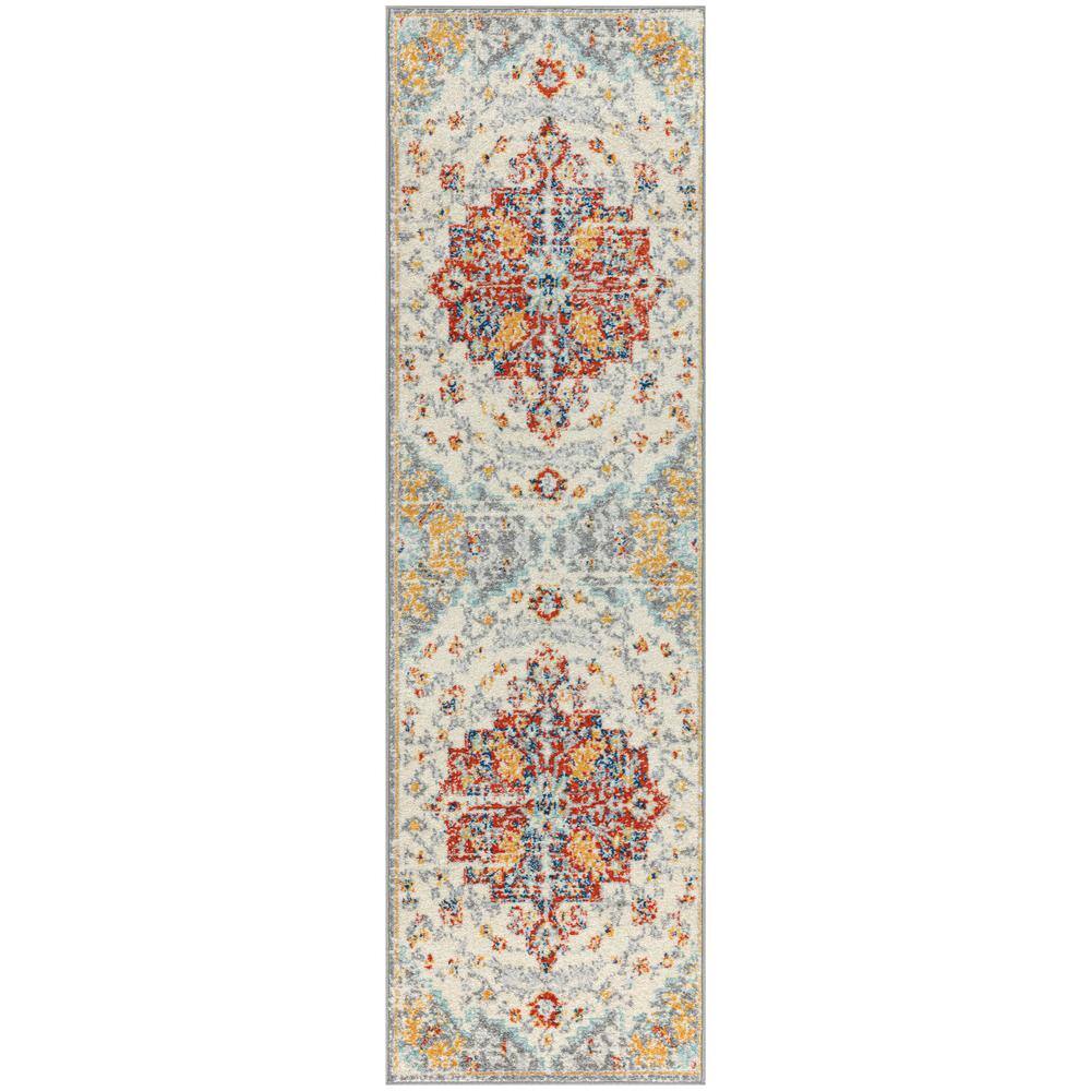 Nourison Passion Ivory Multicolor 2 ft. x 10 ft. Center medallion ...
