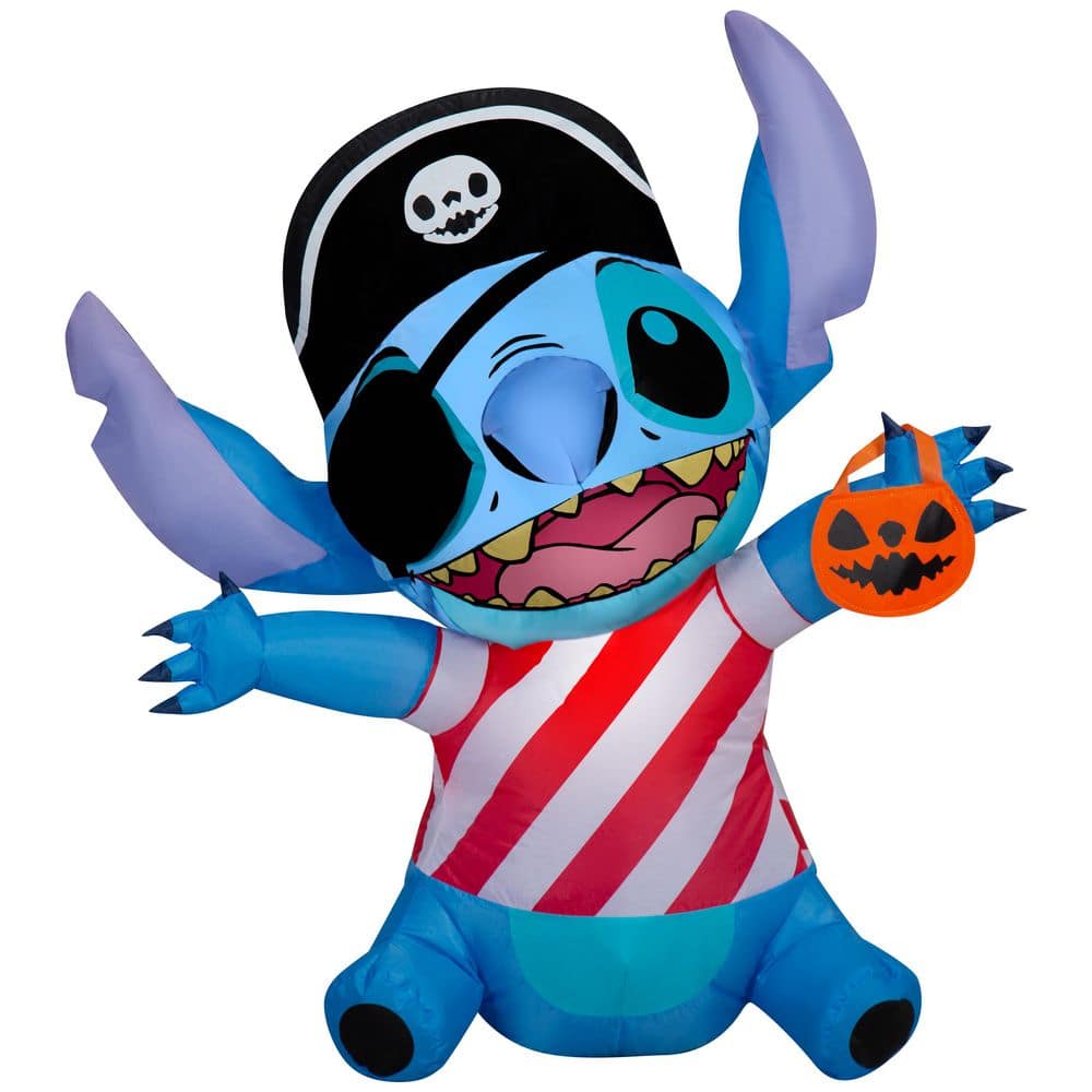 Disney 3.2 ft Airblown-Stitch with Pirate Costume Halloween Inflatable ...