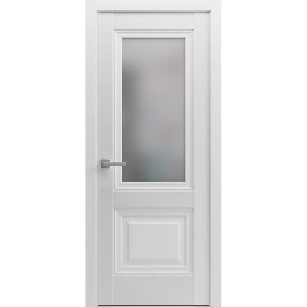 Sartodoors 8822 24 in. x 84 in. Right-Hand/Inswing Solid Frosted Glass ...