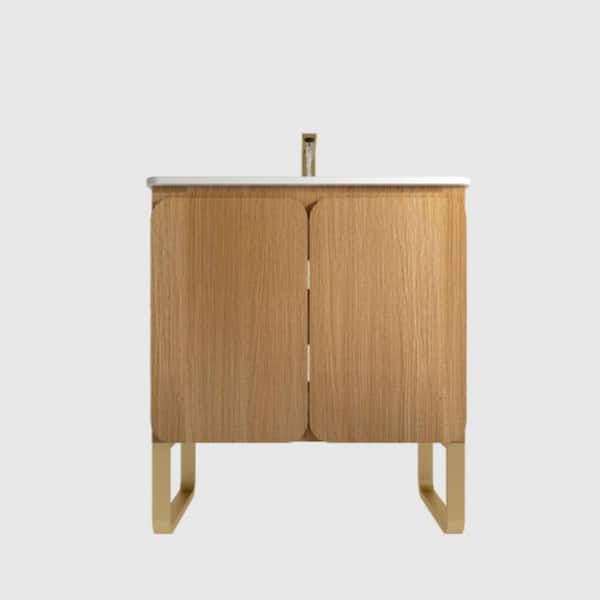 Sanlan Dalia 30.00 in. W x 18.30 in. D x 33.50 in. H Freestanding Bath ...