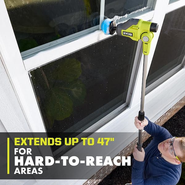RYOBI USB Lithium Telescoping Power Scrubber Kit with 2Ah Battery ...