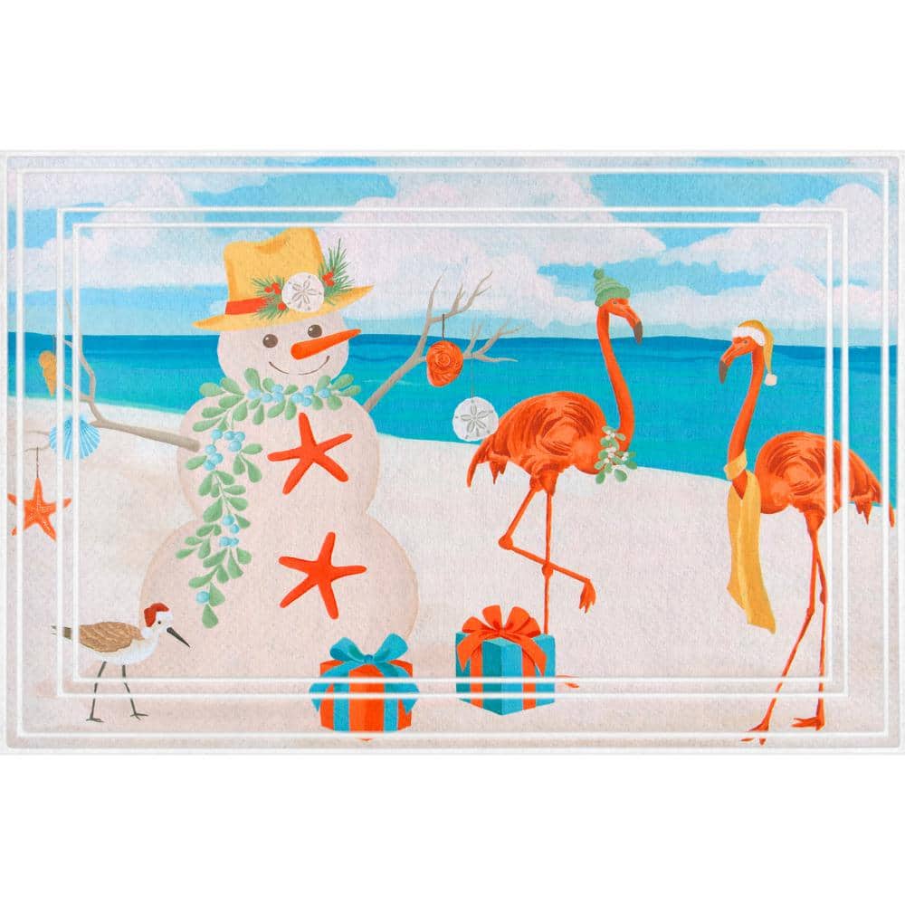 Apache Mills Snowman 24 in. x 36 in. Coastal Holiday Mat 60845229824x36 ...