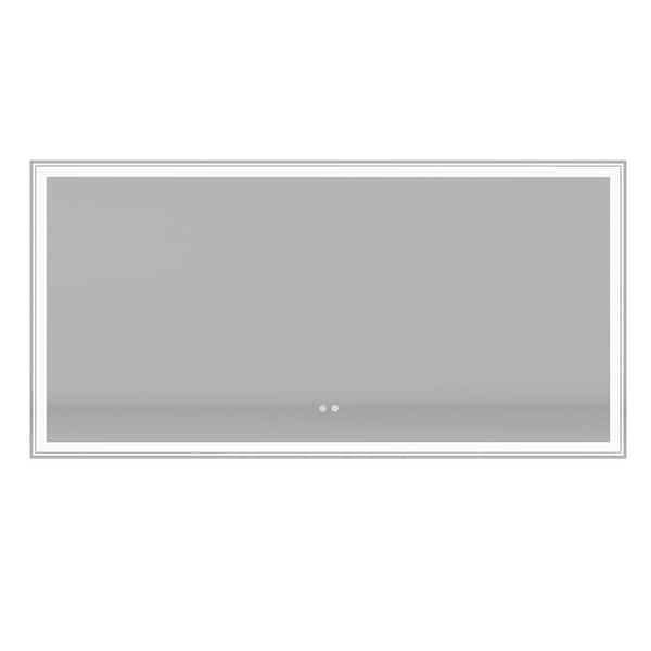 JimsMaison 72 in. W x 36 in. H Rectangular Frameless Wall Mounted LED ...