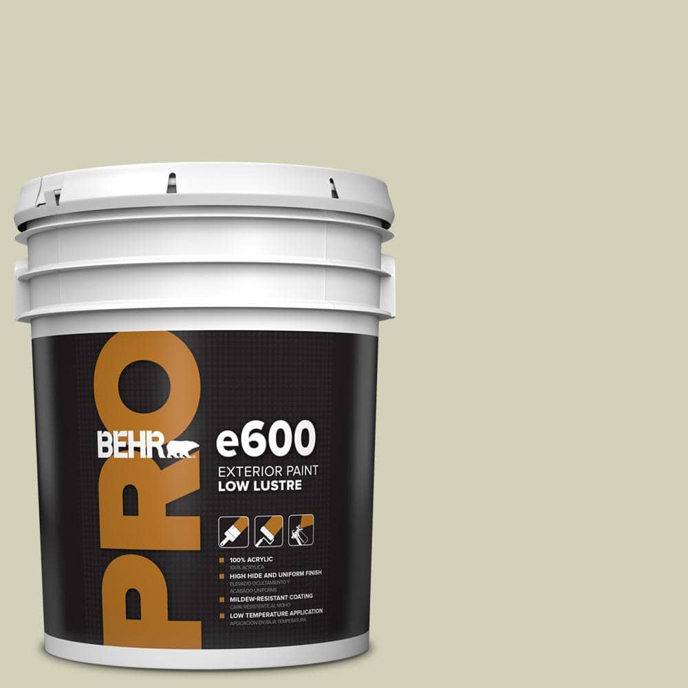 BEHR PRO 5 gal. #ECC-38-1 Pale Sagebrush Low Luster Exterior Paint ...