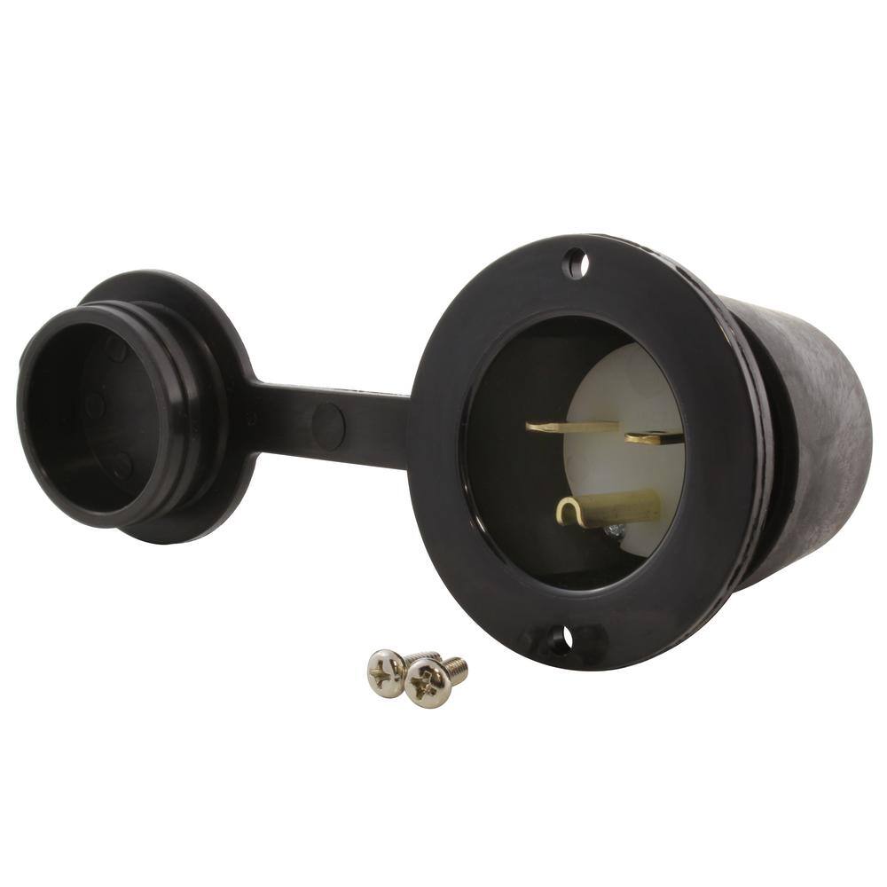 AC WORKS 15-Amp Locking 250-Volt NEMA 6-15P Flanged Power Input Inlet ...