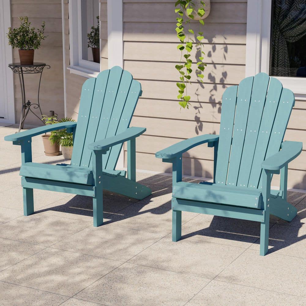 JOYESERY Turquoise HIPS Plastic Weather Resistant Adirondack Chair for ...