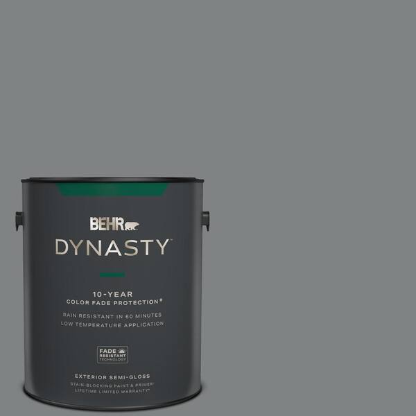 BEHR DYNASTY 1 gal. #PPU26-03 Legendary Gray Semi-Gloss Enamel Exterior ...