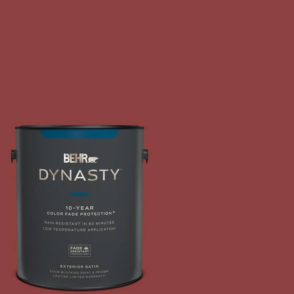 BEHR DYNASTY 1 gal. #BXC-27 Carriage Red Satin Enamel Exterior Stain ...