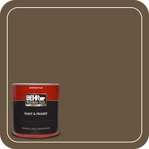 BEHR ULTRA 1 qt. #S-H-700 Burley Wood Flat Exterior Paint & Primer ...