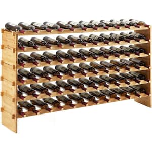 Garvee 36 Bottles Stackable Modular Wine Rack, 4 Tier Wooden Wine ...