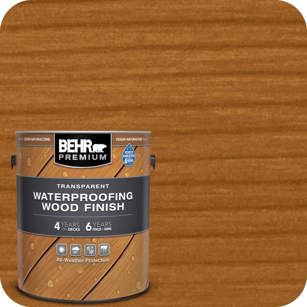 BEHR PREMIUM 1 gal. Cedar Naturaltone Transparent Waterproofing ...