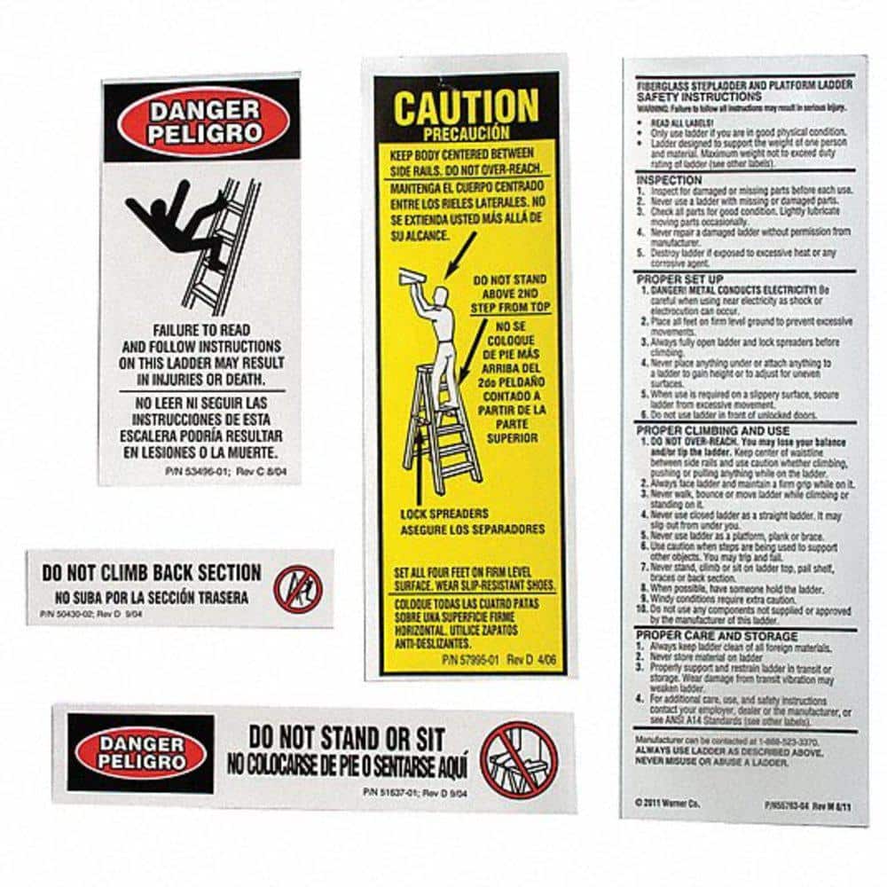 Reviews for Werner Fiberglass Step Ladder Safety Labels, 375 lbs. | Pg ...