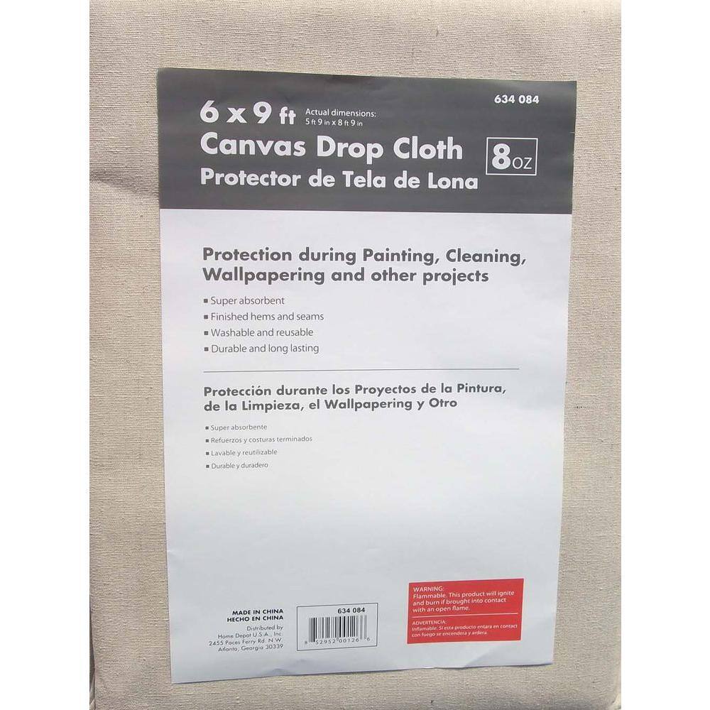 Promotional 5-3/4 ft. x 8-3/4 ft. Canvas Drop Cloths (2-Pack) 692PK ...