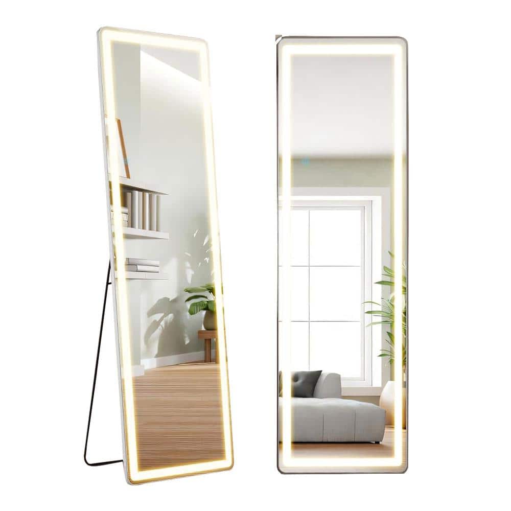 Afoxsos Black 16 in. x 60 in. Rectangle Fiberglass Full Length Mirror ...