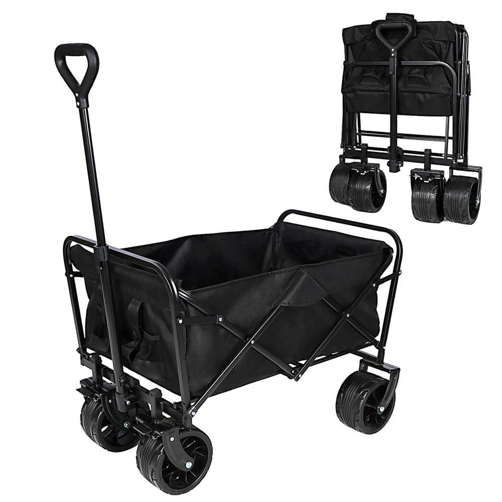 Otryad 19 cu. ft. Metal 220 lbs. Large Capacity Folding Garden Cart ...