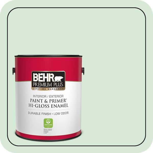 BEHR PREMIUM PLUS 1 gal. #M410-1 Jade Mist Hi-Gloss Enamel Interior ...