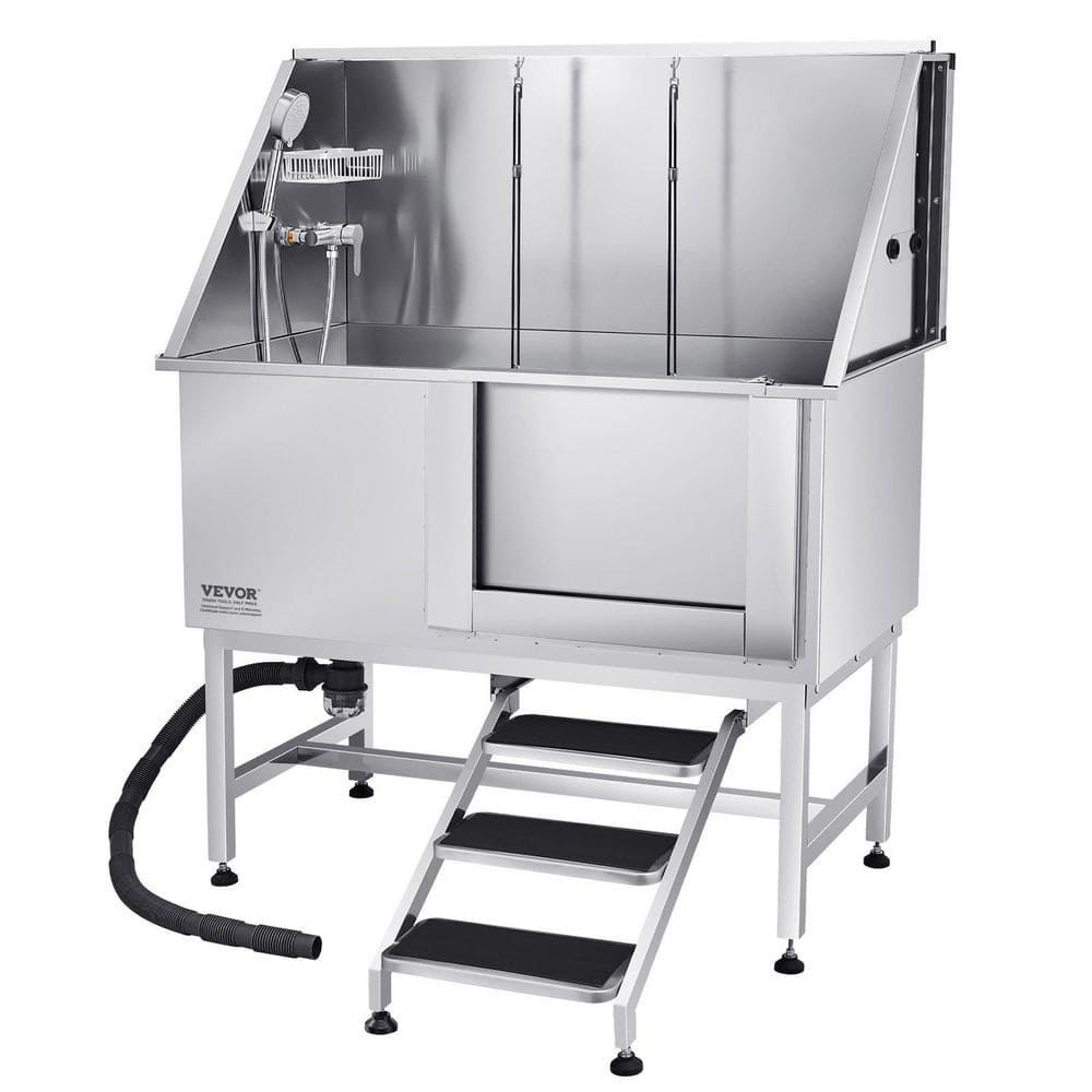 Tatayosi 50 in. Pet Dog Bathing Station with Ramp and Stairs Water ...