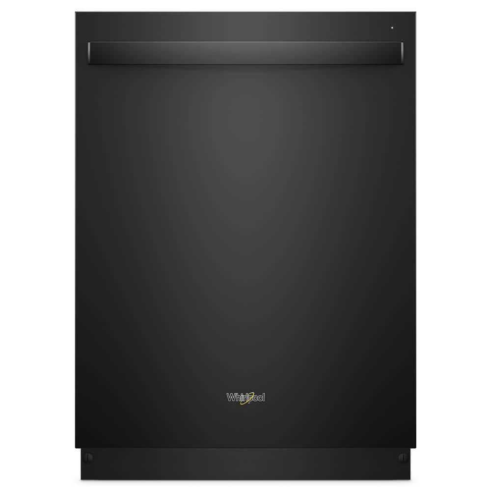 Whirlpool 24 in. Black Top Control Built-In Tall Tub Dishwasher with ...