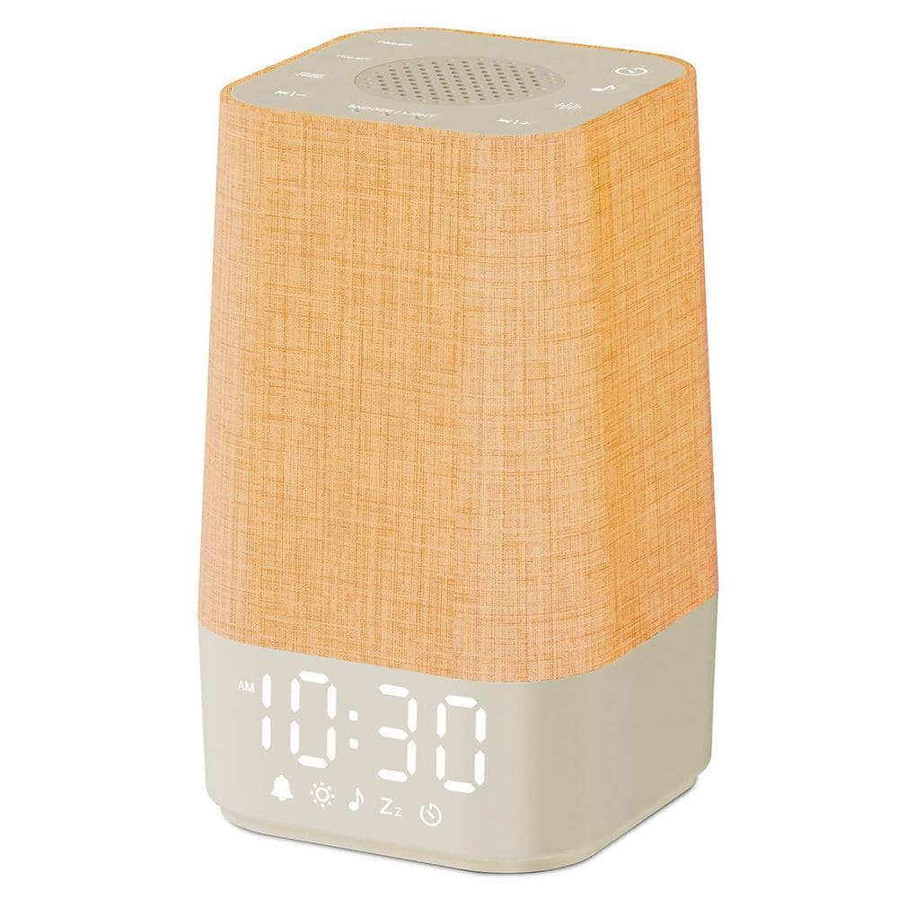 White Sunrise Alarm Clock with 30 Soothing Sounds Adjustable Volume and ...