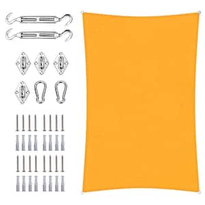 AMGO 7 ft. x 12 ft. Rectangle Waterproof Sun Shade Sail - Yellow ag ...