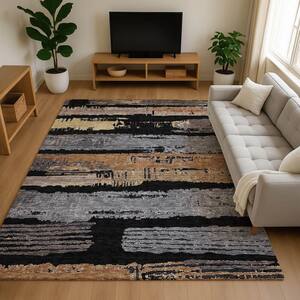 Addison Rugs Mayfield Premium Machine Washable Abstract AMF1665 Black 9 ...