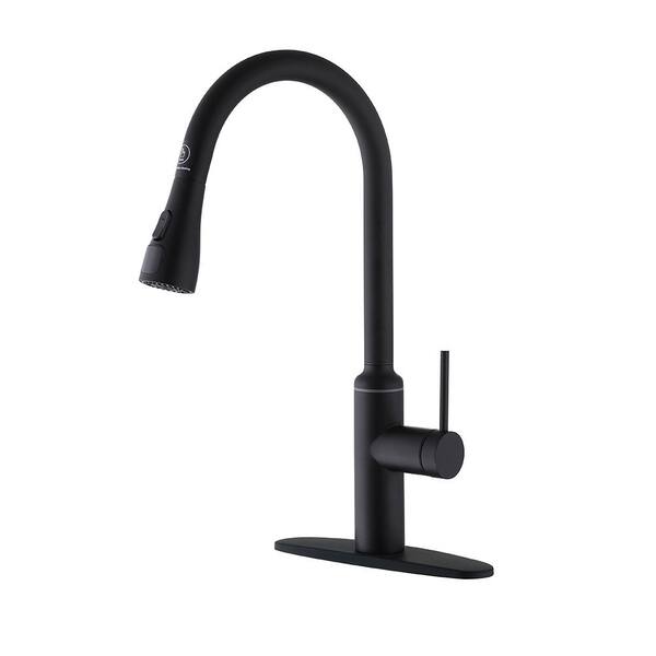 YONKI SUNSHIN INC Single Handle Matt Black 19.69 in. H Pull Down ...
