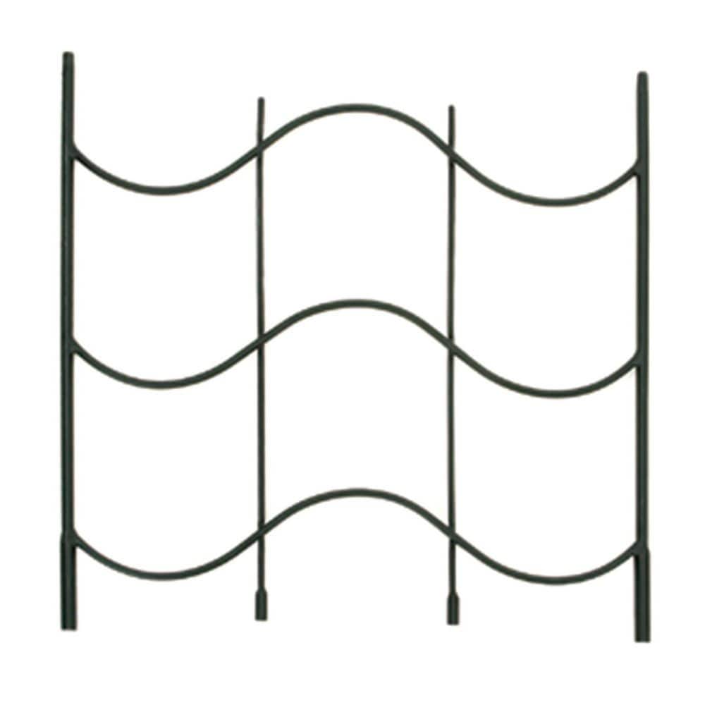 ACHLA DESIGNS 24 in. Tall, Black Powder Coat Finish, Waves Trellis ...