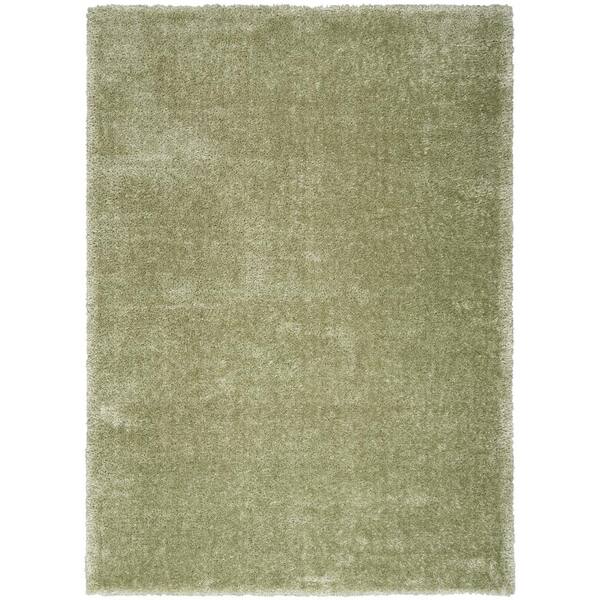 Nourison Pacific Shag Green 5 ft. x 7 ft. Solid Contemporary Area Rug ...