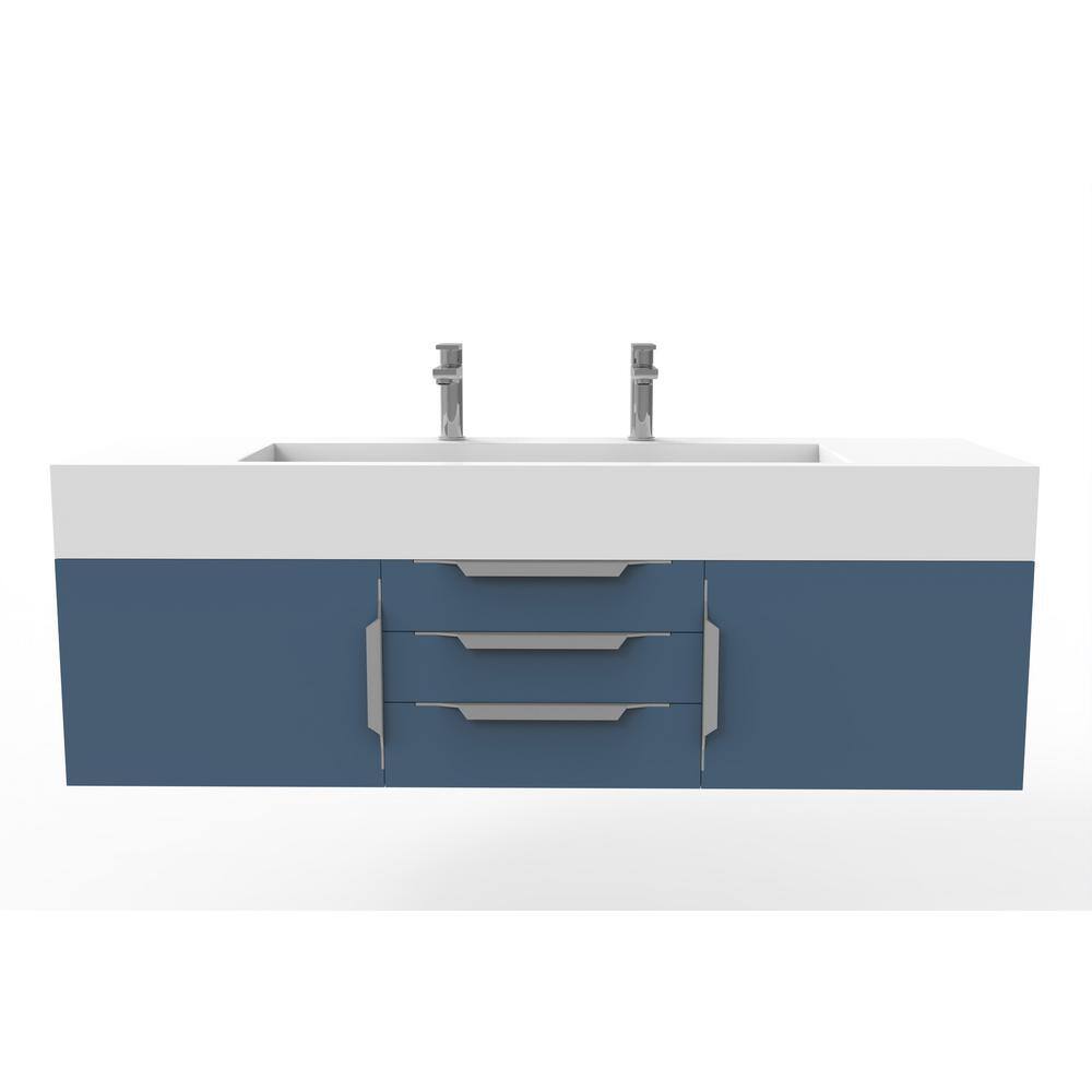 castellousa Nile 60 in. W x 19 in. D x 20 in. H Bath Vanity in Matte ...