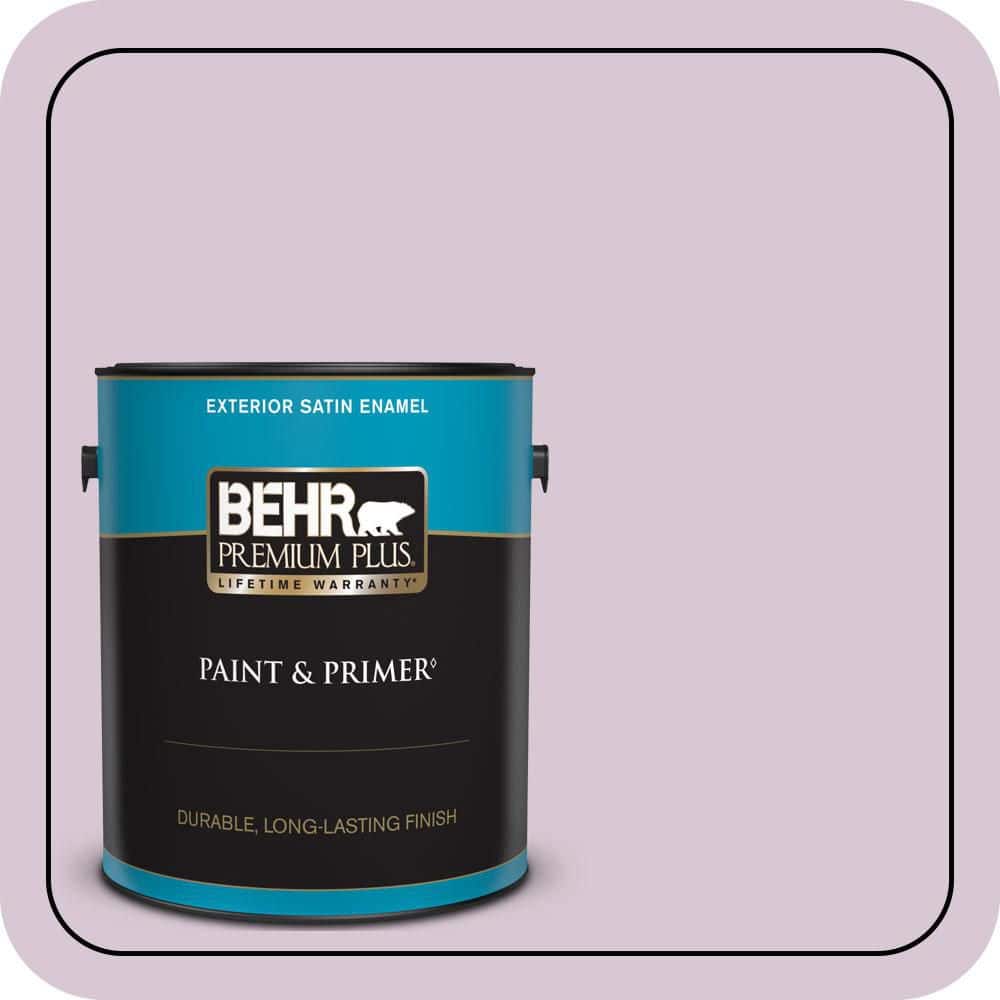 BEHR PREMIUM PLUS 1 gal. #S110-2 Orchid Haze Satin Enamel Exterior ...