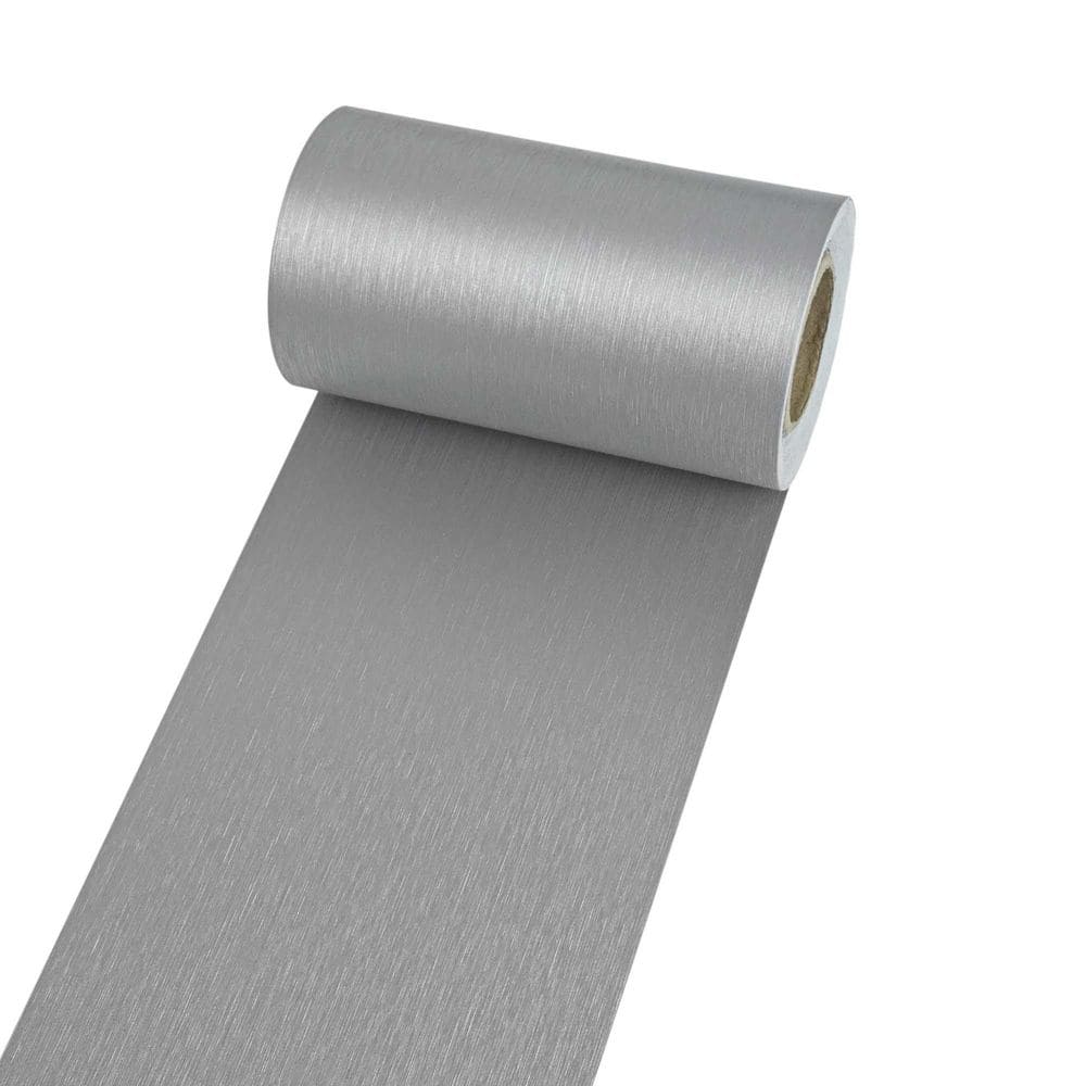 TUKTUK Metallic Silver Brushed Wallpaper Border Peel, Stick Vinyl ...