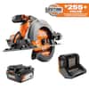RIDGID 18V Cordless 6-1/2-in. Circular Saw Kit with 4.0 Ah Battery and ...