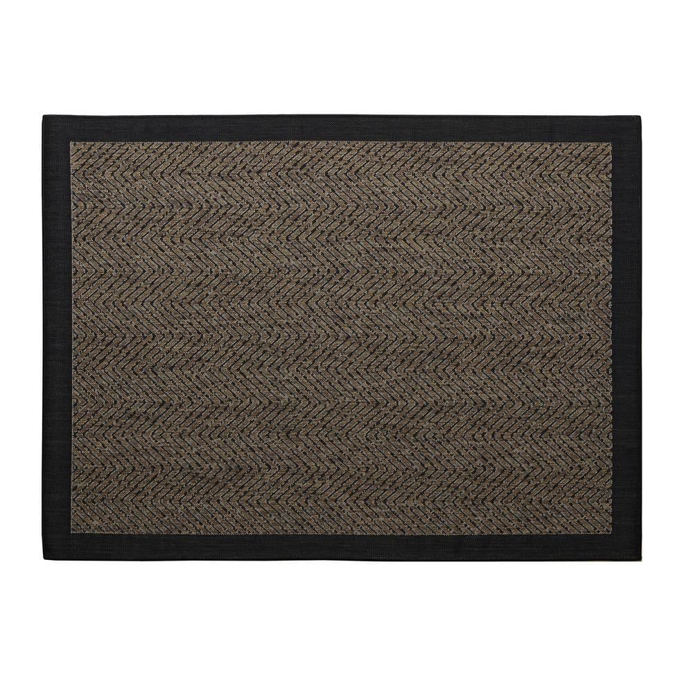 Madison Park Hurley Natural/Black 8 ft. x 10 ft. Textured Chevron ...