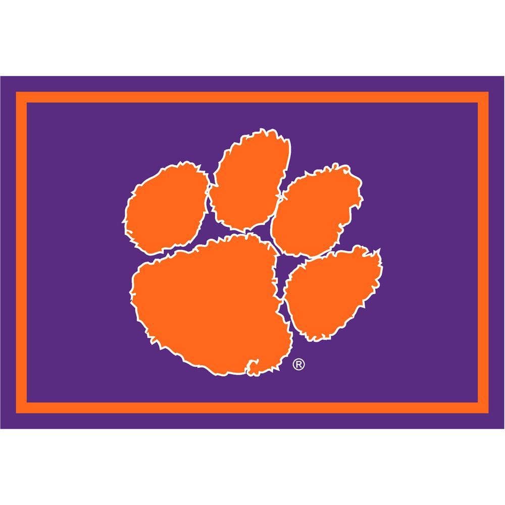 IMPERIAL Clemson University 6 ft. x 8 ft. Spirit Area Rug IMP 525-3043 ...
