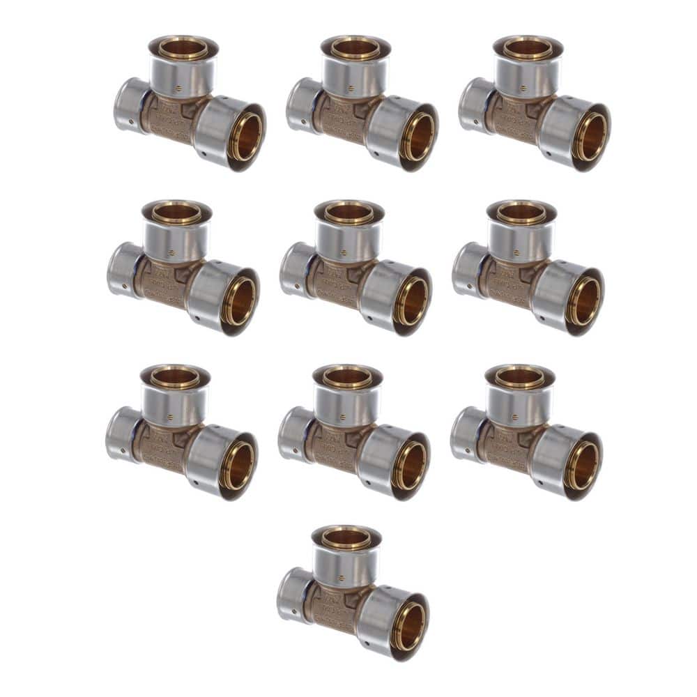 Viega PureFlow 1 in. x 3/4 in. x 1 in. Press Zero Lead Bronze Tee (10 ...