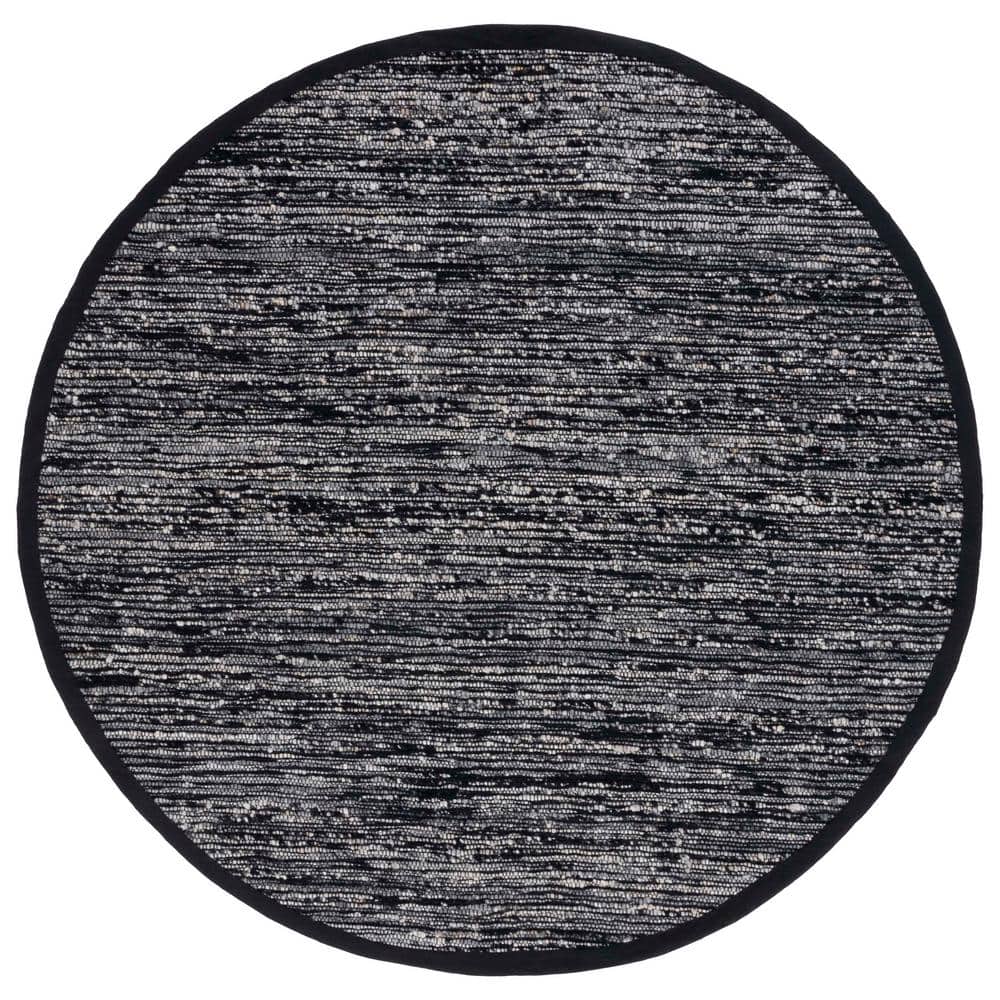 SAFAVIEH Natura Black 6 ft. x 6 ft. Abstract Round Area Rug NAT925Z-6R ...