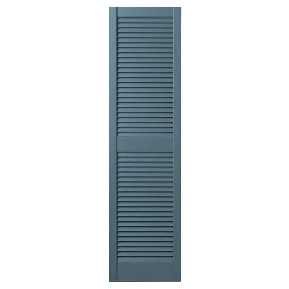 Ply Gem 15 in. x 63 in. Open Louvered Polypropylene Shutters Pair in ...
