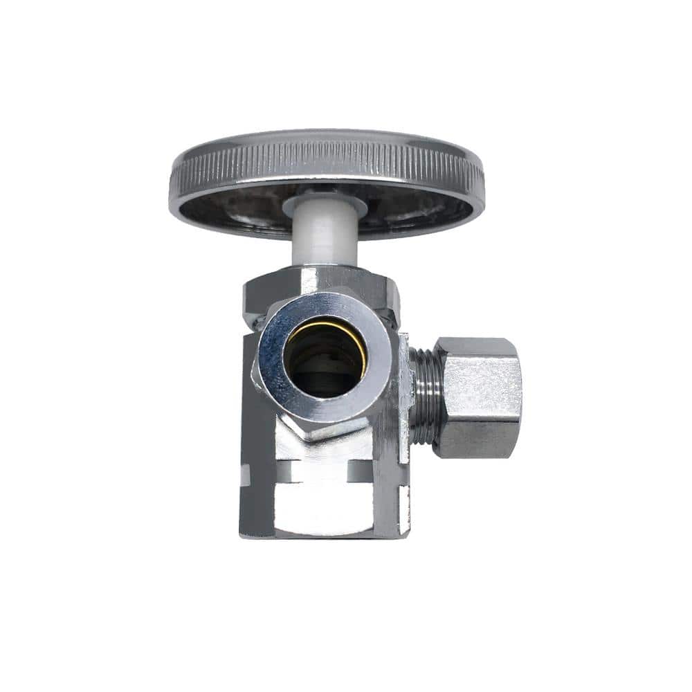 THEWORKS 1/2 in. FIP x 3/8 in. O.D. x 3/8 in. O.D. Multi-Turn Dual ...